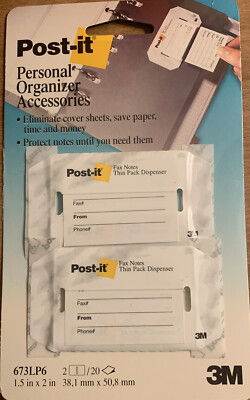 Post-it 3M Fax Notes 2 Thin Packs Of 20 Dispenser Lot Of 9 Packages New ...