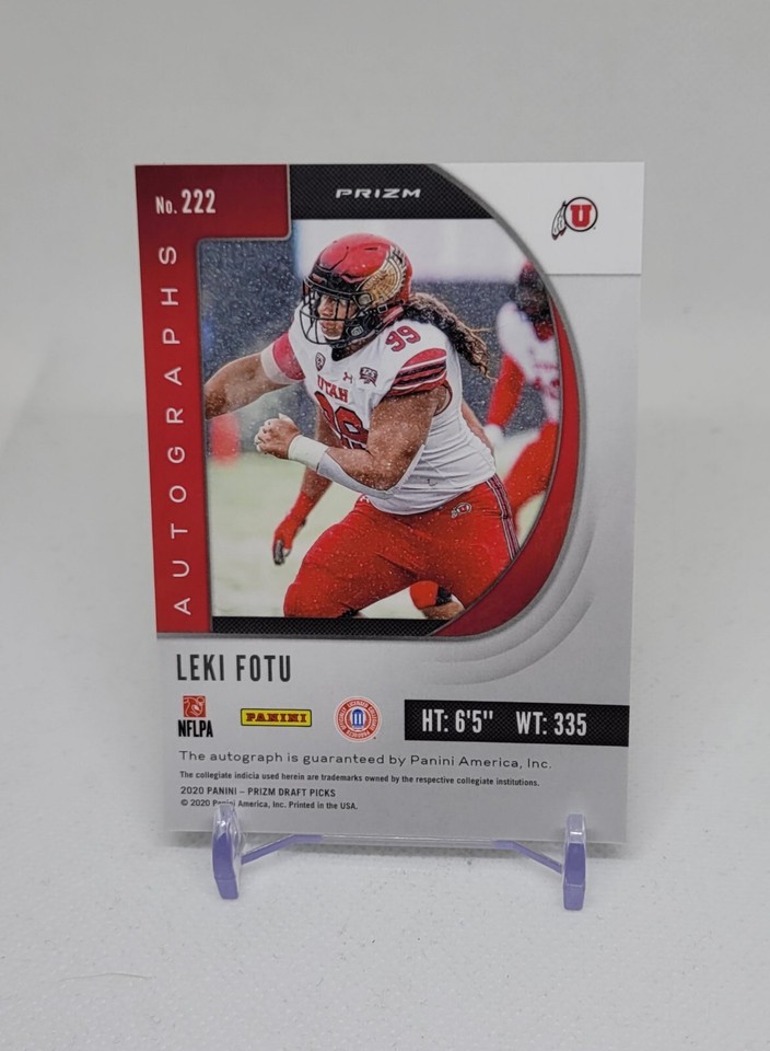 Leki Fotu 2020 Prizm Draft Blue Rookie RC; AUTO; #222; Arizona ...