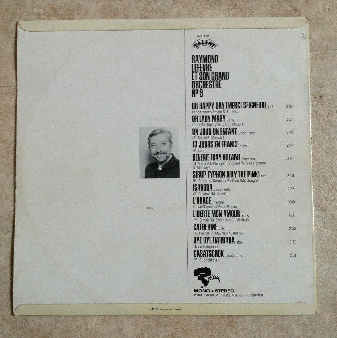 33T Raymond LEFEVRE Vinyle LP 12" ET SON GRAND ORCHESTRE N°9 - RIVIERA ...
