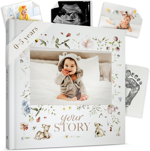 Baby Memory Book New Mom Gift - Baby Scrapbook Record Book & Photo ...