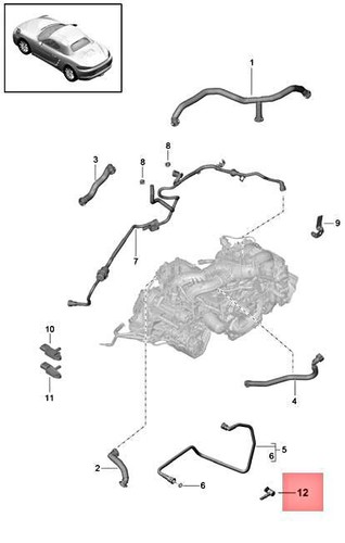 Genuine PORSCHE 718 Boxster 982 Connection Piece 9A210754402 | eBay