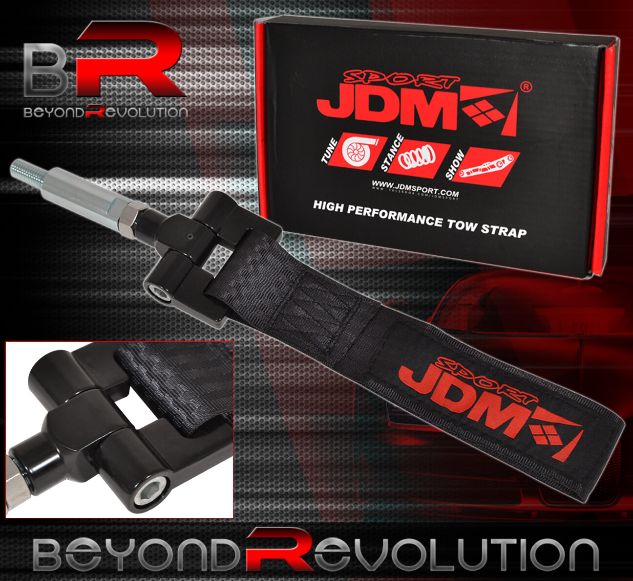 Bmw E90/E92/X3 Jdm Vip Towing Tow Hook Nylon Strap + Threaded Adapter ...