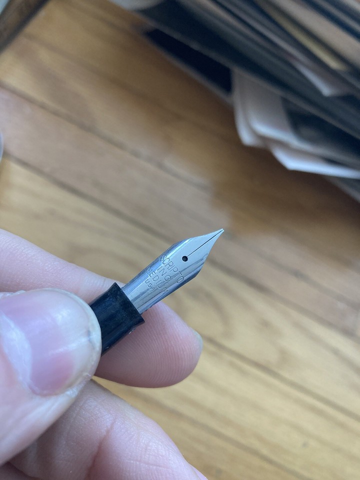 Scripto Vintage Cartridge Fountain Pen red Clear Barrel Medium Nib ...