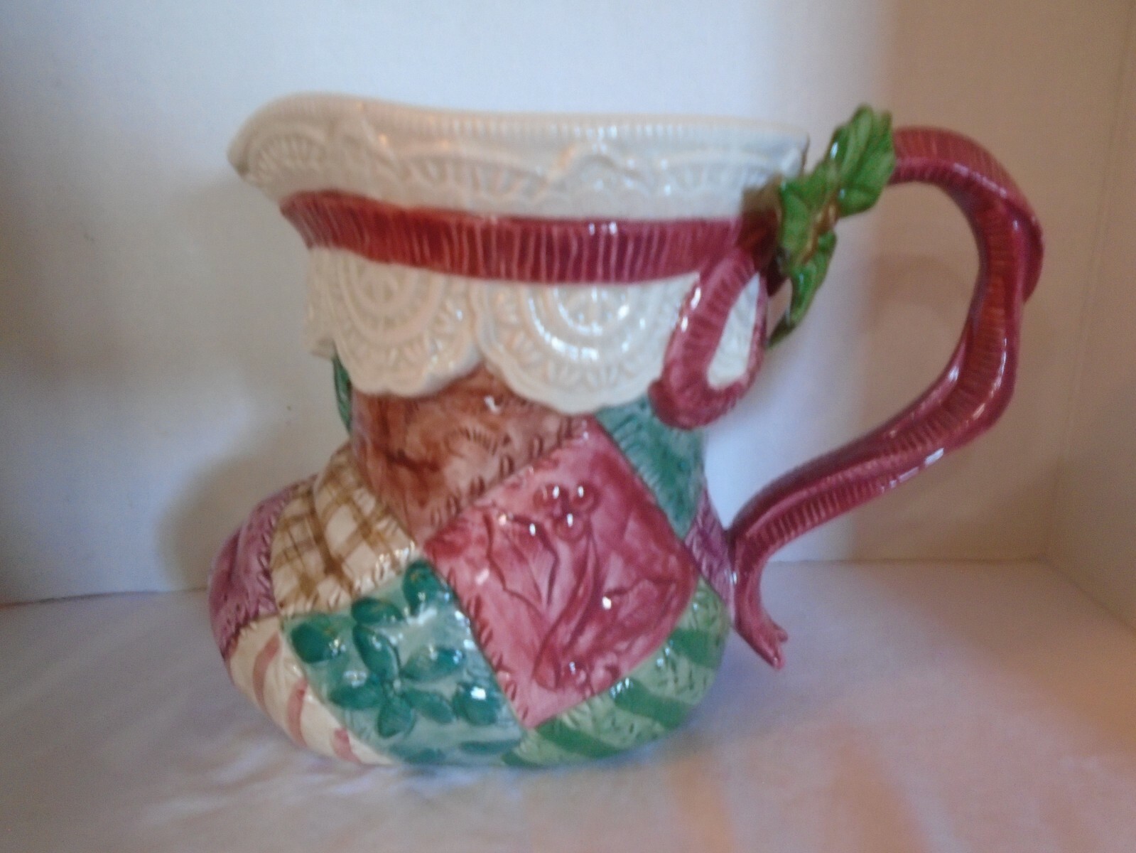 1991 Fitz And Floyd 1 1/2 Quart Christmas Holiday Santa Boot Pitcher | eBay