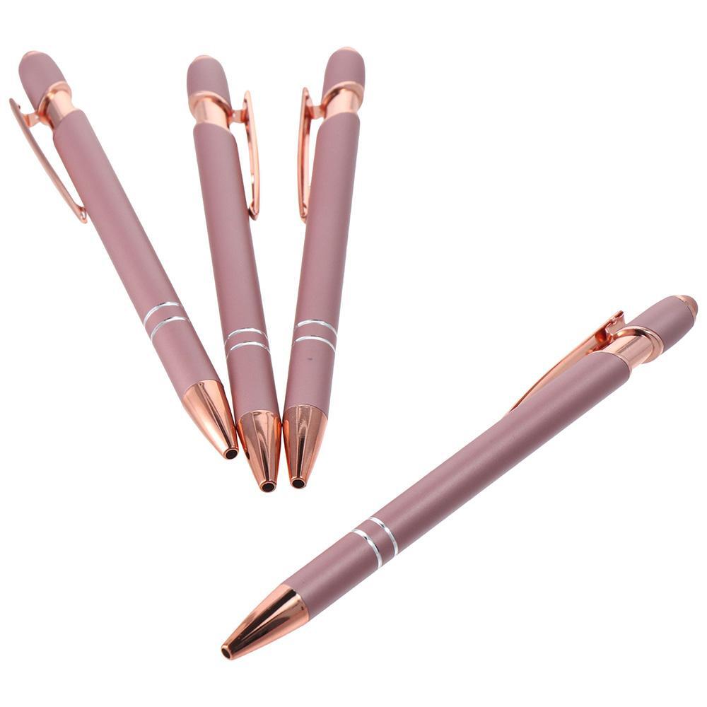 Rose Gold Medium Point Smooth Pen 1.0 mm Rubberized Pens Ballpoint Pen ...