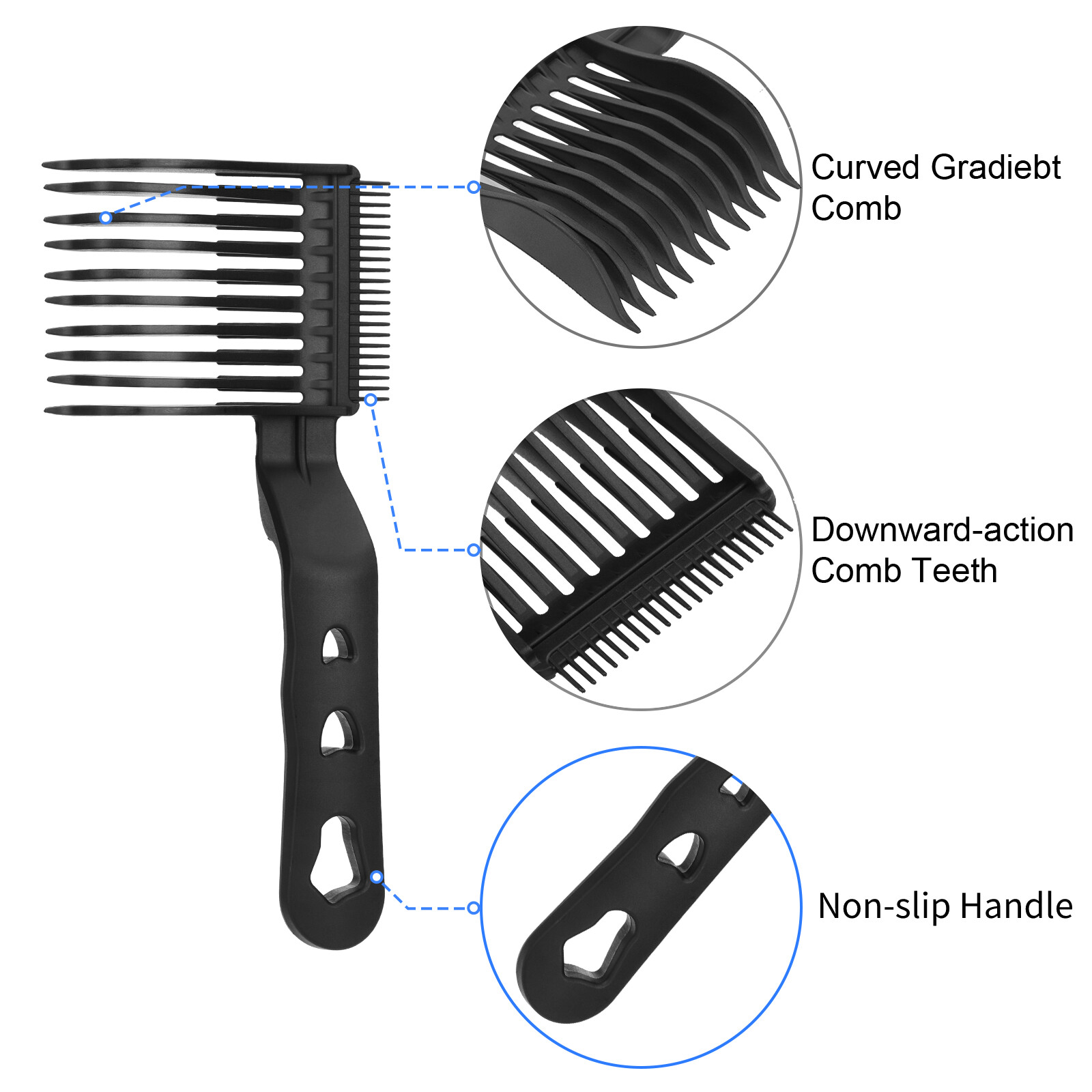 2Pcs Blending Comb Barber for Fading Tapering Longer Hair Flat Top ...