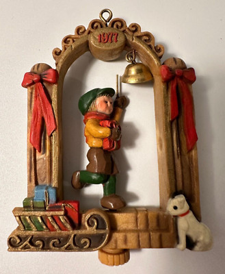 Vtg 1977 Hallmark Ornament The Bell Ringer- twirling Boy That Rings ...