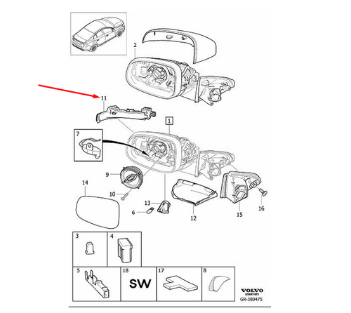 VOLVO S60 MK2 Clignotant de r troviseur avant gauche 31402415 NEUF ...