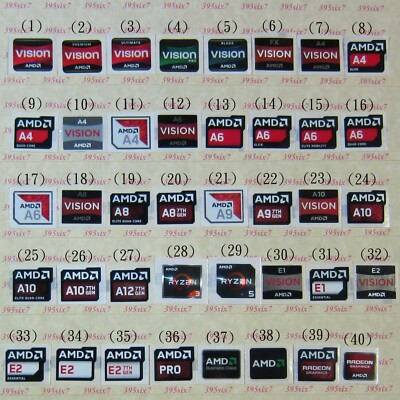 AMD Sticker - vision A4 A6 A8 A9 A10 A12 E1 E2 Radeon Graphics | eBay