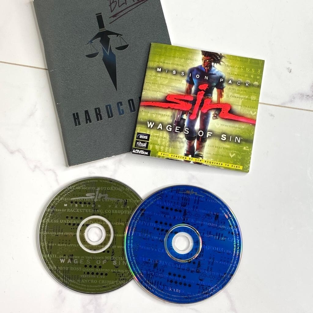 SiN & Wages of Sin Expansion Pack w/ Blade HardCorps Journal Vintage PC ...