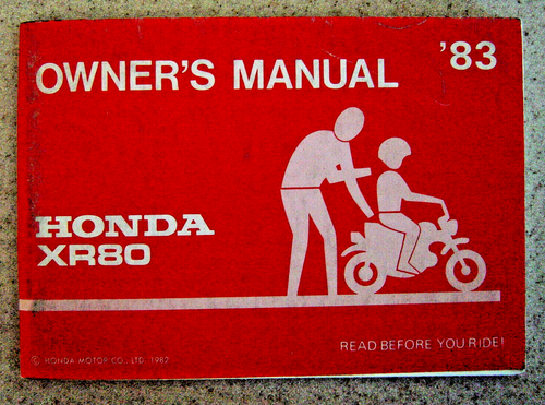 1983 Honda XR80 factory owner's manual 66 pages- 31176040 | eBay