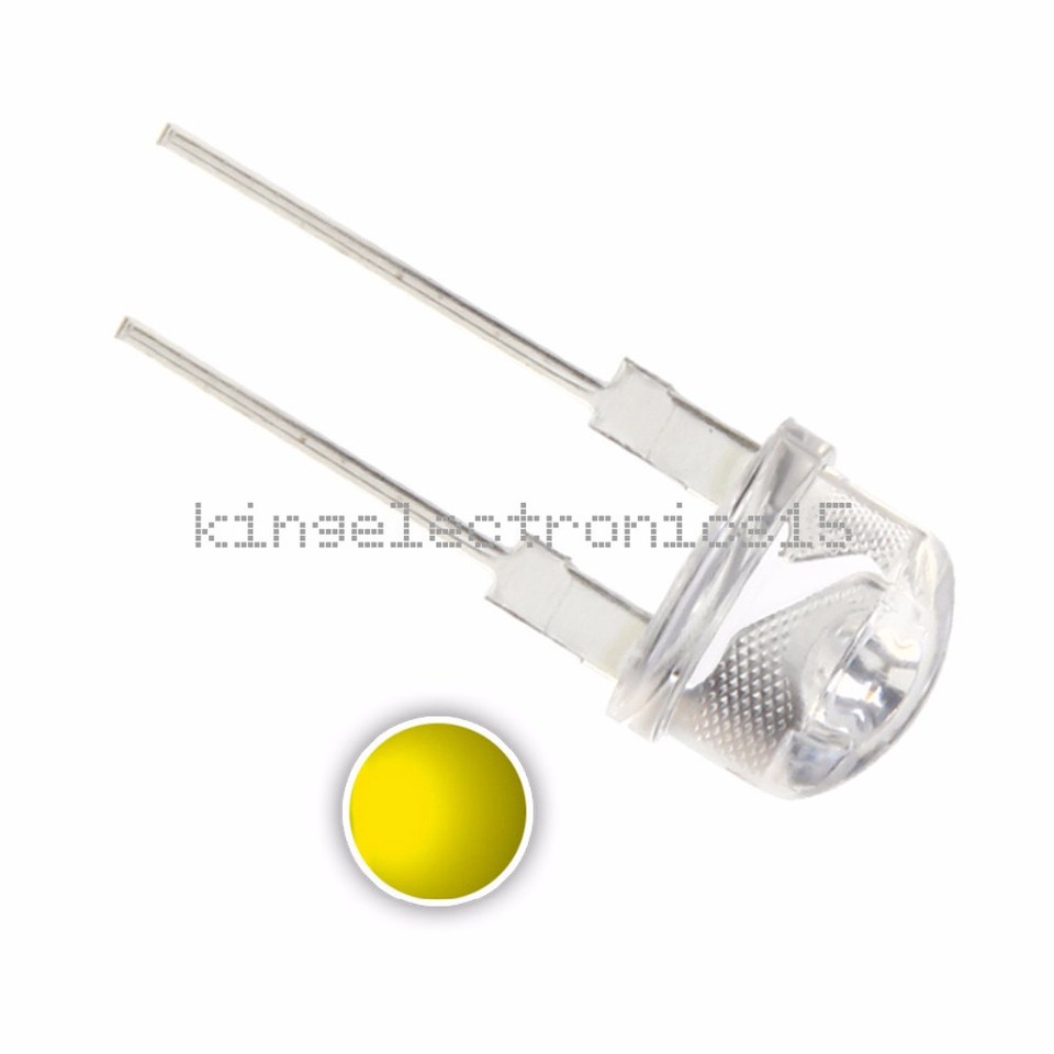 10PCS 0.5W 8mm Yellow Straw Hat High-power LED Leds Light Lamp StrawHat ...
