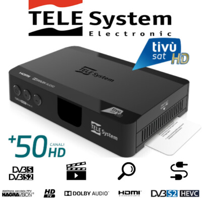 TivùSat Telesystem TS9018HEVC HD Decoder + PRE-ACTIVATED Tivusat HD ...