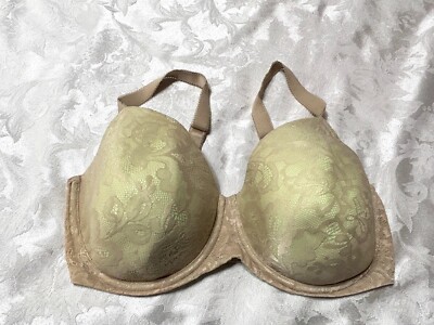 Beauty by BALI B546 Lace Full Coverage Lined Underwire 38DD Beige/Lime ...