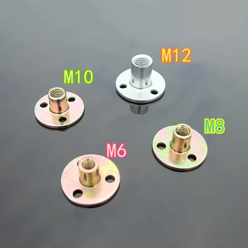 M6 M8 M10 M12 Round Base T Nuts Zi-Plated Flat Slab Screw Tee Flange ...
