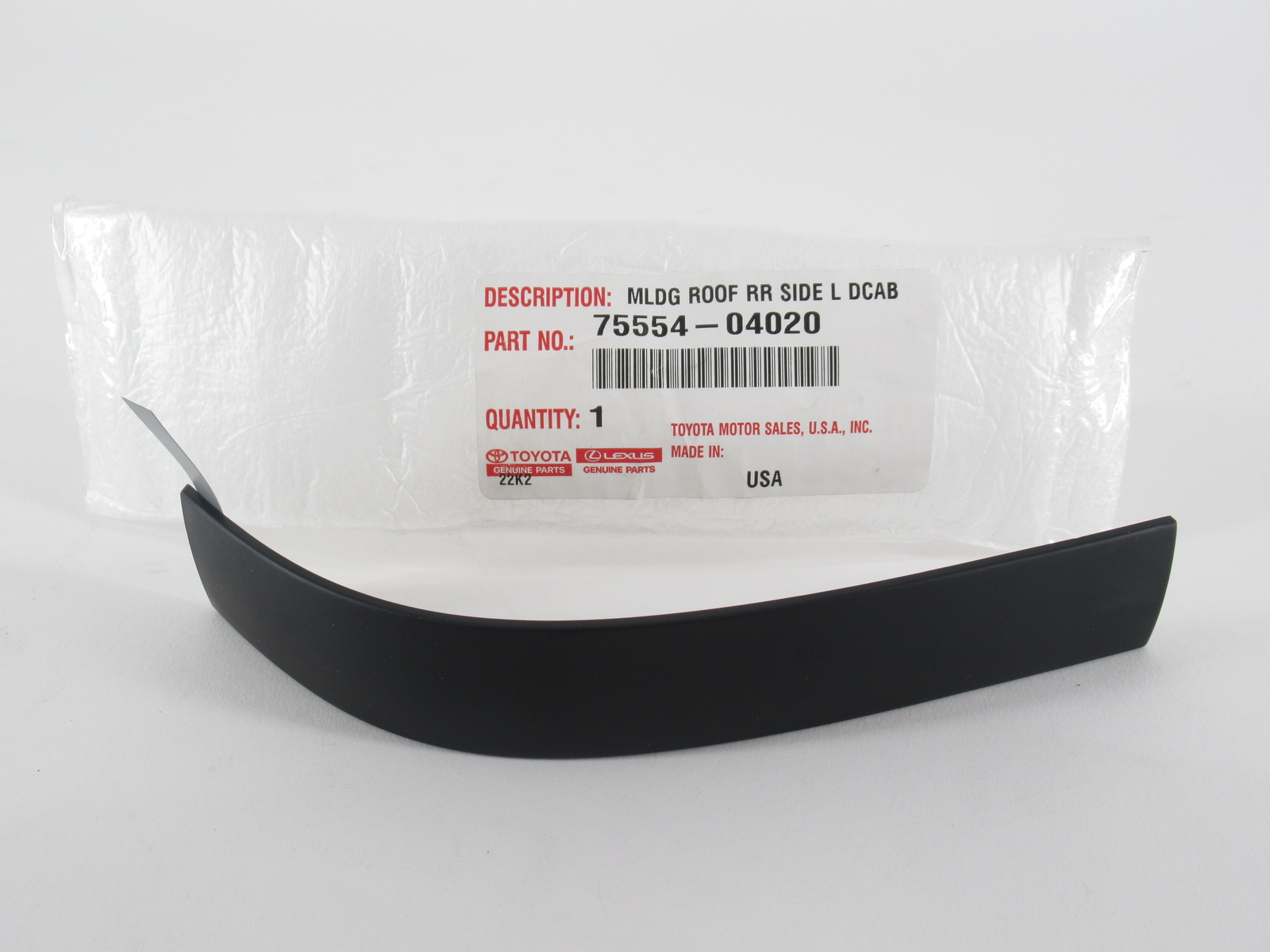 Genuine OEM Toyota 75554-04020 Driver LH Rear Roof Drip Molding 2016 ...