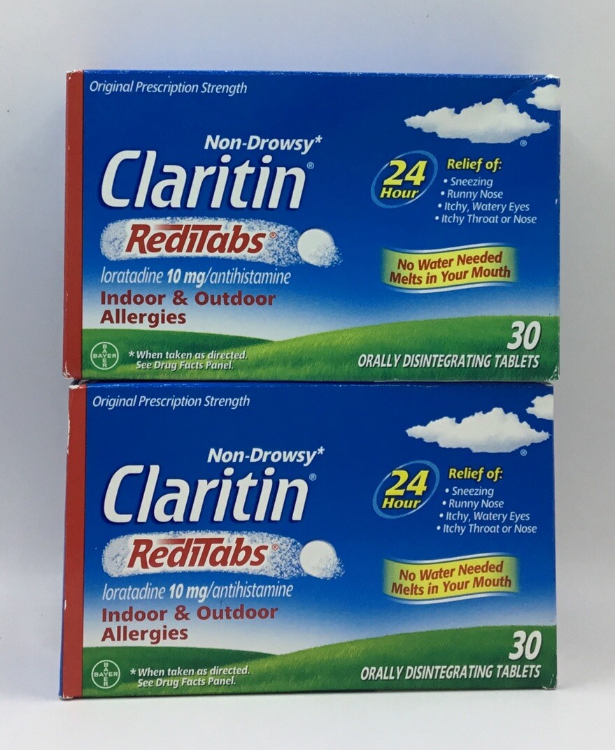 2 Claritin 24 Hr Allergy Relief RediTabs Disintegrating 60 Ct Exp 5/24 ...