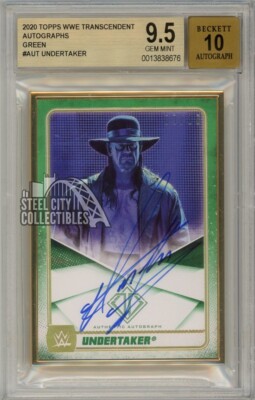 Undertaker 2020 Topps Transcendent WWE Green Autograph Card 09/15 BGS 9 ...