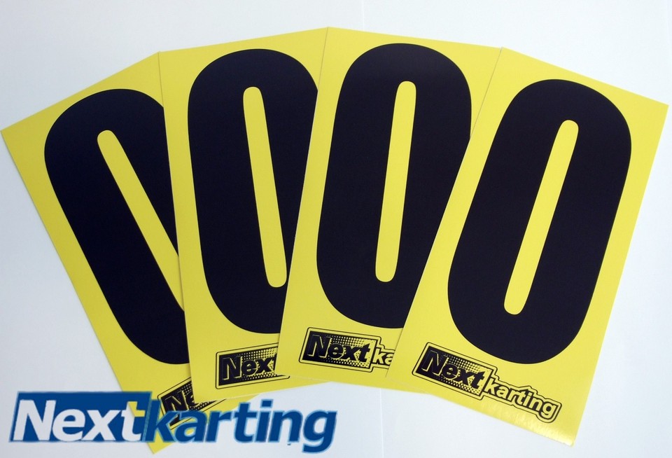 2 x Black numbers on Yellow background -Iame-X30 Rotax Cadet Karting ...