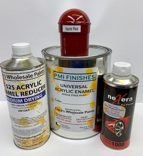 Apple Red Gallon Kit Single Stage ACRYLIC ENAMEL Car Auto Paint Kit ...