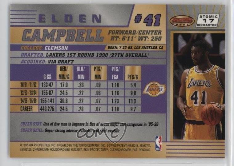 1996-97 Bowman's Best Atomic Refractor Elden Campbell #17 14mw | eBay