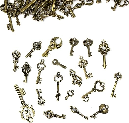 Old Vintage Antique Skeleton 125 Keys Lot Small Large Bulk Necklace Pendant Cra | eBay