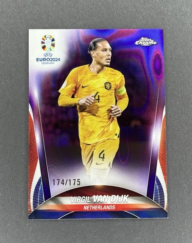 2024 Topps Chrome Uefa Euro - Virgil Van Dijk #4 Purple Lava Refractor ...