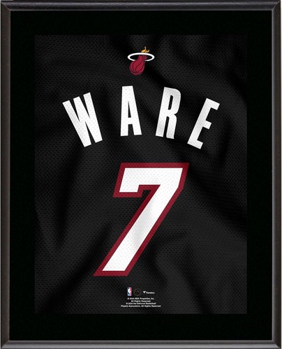 Kel'el Ware Miami Heat 10.5" x 13" Jersey Number Sublimated Player ...