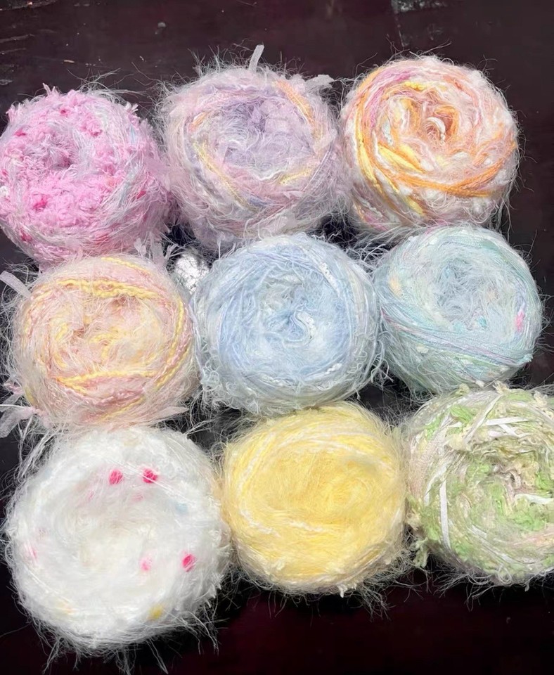Hand mixed Yarn blind box art yarn craft DIY handspun yarn crochet Knit ...