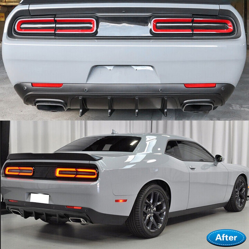 Black Rear Diffuser For 2015-2023 Dodge Challenger SRT Hellcat R/T Scat ...