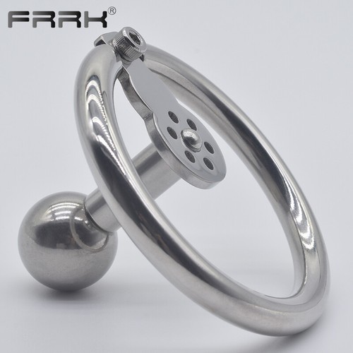 Inverted Men Chastity Cage Plug with 22mm Solid Metal Ball Sissy ...