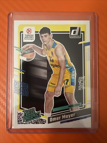 2023-24 Donruss Euroleague Rated Prospect Omer Mayer #157 Maccabi Tel ...
