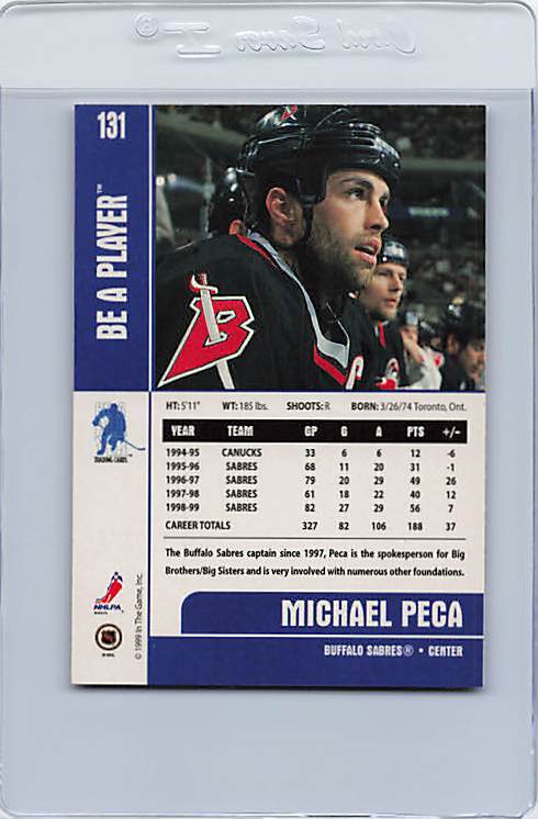 1999/00 Be A Player #131 Michael Peca Sabres Signed Auto *G7039 | eBay