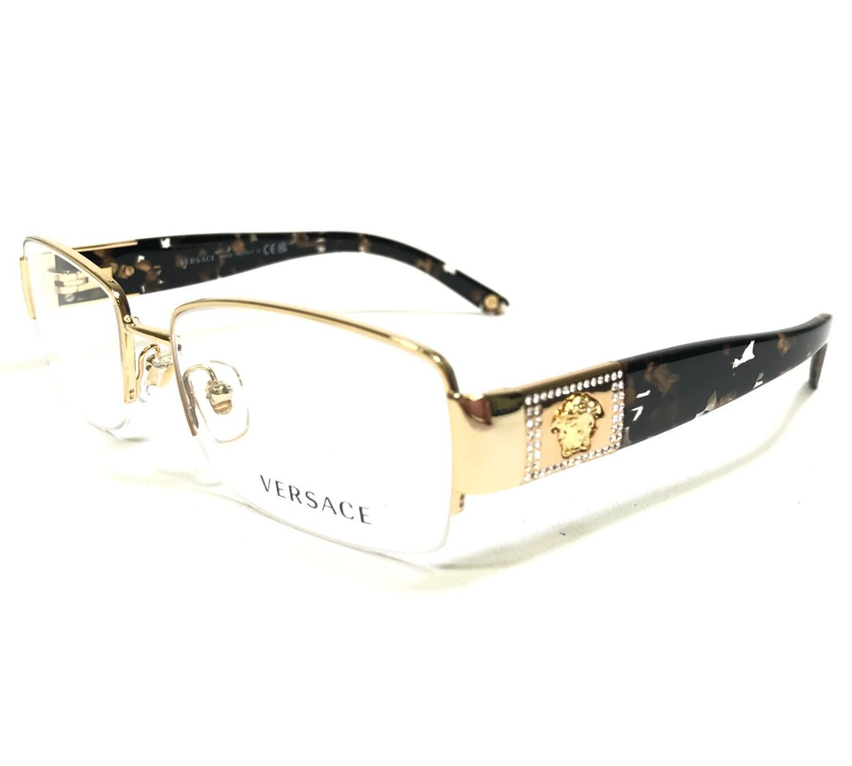 Versace Eyeglasses Frames MOD.1175-B 1002 Brown Gold Clear Crystals 53 ...