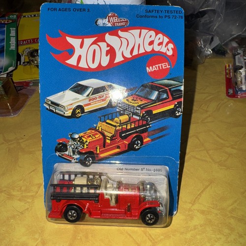 1981 Vintage Hot Wheels Old Number 5 Fire Engine 1695 Red Hong Kong Die ...
