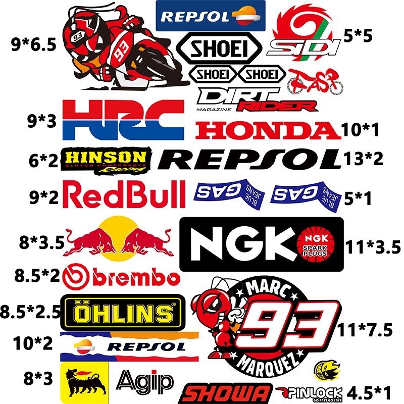 Motocross Decal MX Racing Stickers Kit Car ATV Helmet Dirt Bike Wheel ...