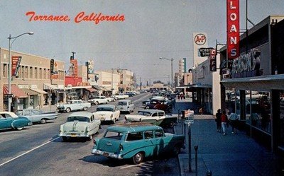 TORRENCE, CALIFORNIA VINTAGE STREET SCENE FRIDGE MAGNET | eBay