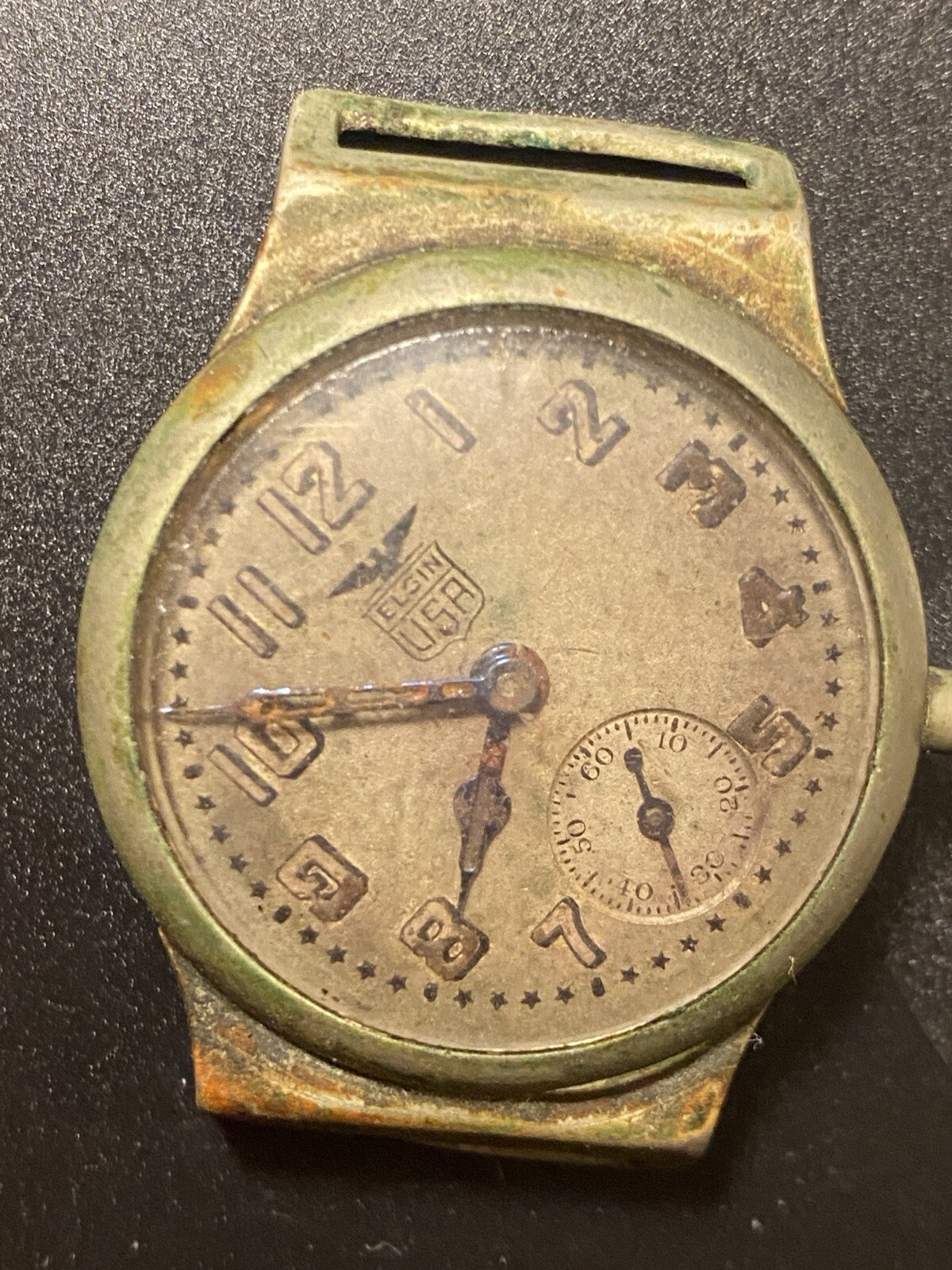 ELGIN Watch 1918 Vintage WWI Military White Star Dial… - Gem