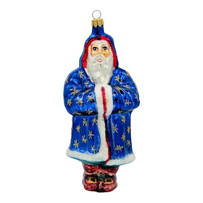 Christopher Radko Starscape Santa Claus Blue Coat Glass Christmas ...