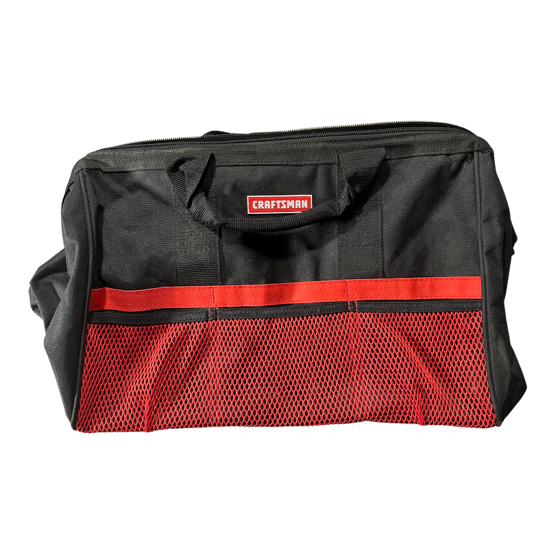 Craftsman Tool Bag Wide Opening Six 6 Pockets Toolbox Red Black Storage ...