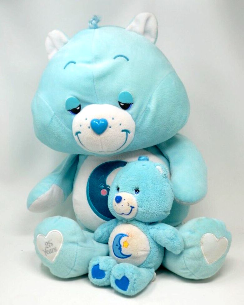 BIG JUMBO BEDTIME CARE BEAR HUGGABLE PILLOW PLUSH STUFFED & 10" Bedtime ...