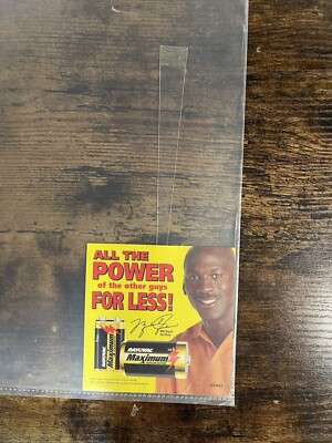 VINTAGE MICHAEL JORDAN RAYOVAC STORE SHELF DISPLAY ADVERTISING HANGTAG ...