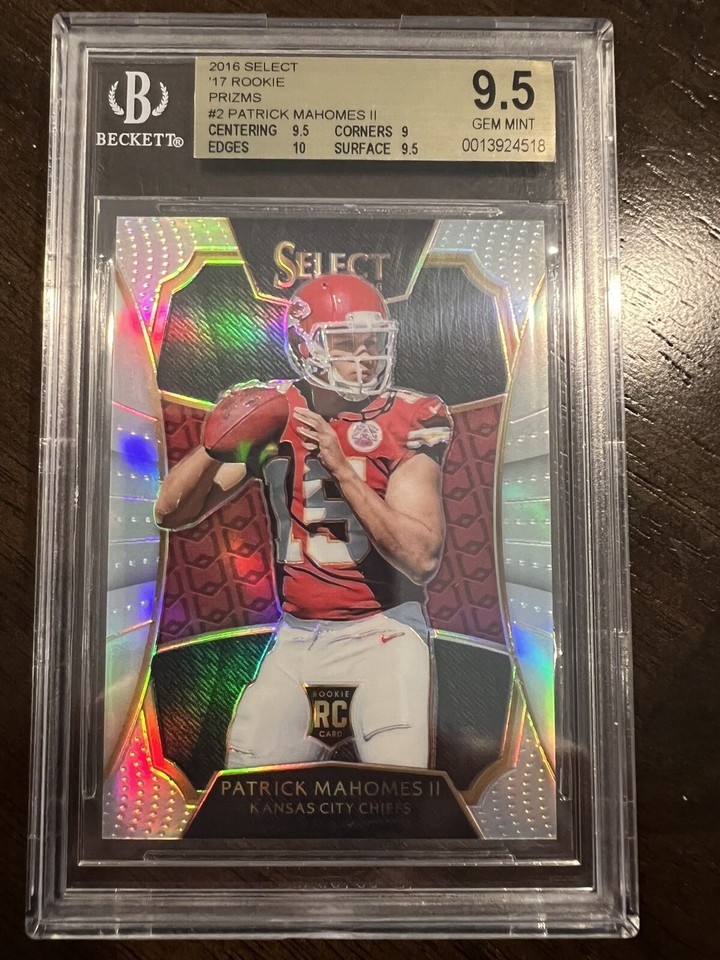2016 Select XRC Silver Prizm PATRICK MAHOMES #QB2 KC Chiefs BGS 9.5 ...