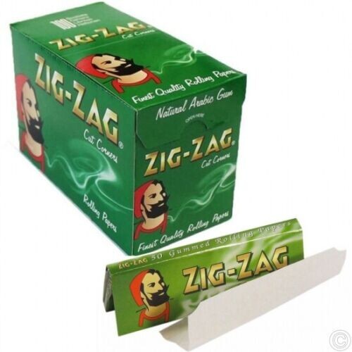 1200 GREAT VALUE ZIG ZAG GREEN RIZLA/ROLLING PAPERS 24 PACKS X 50 ...