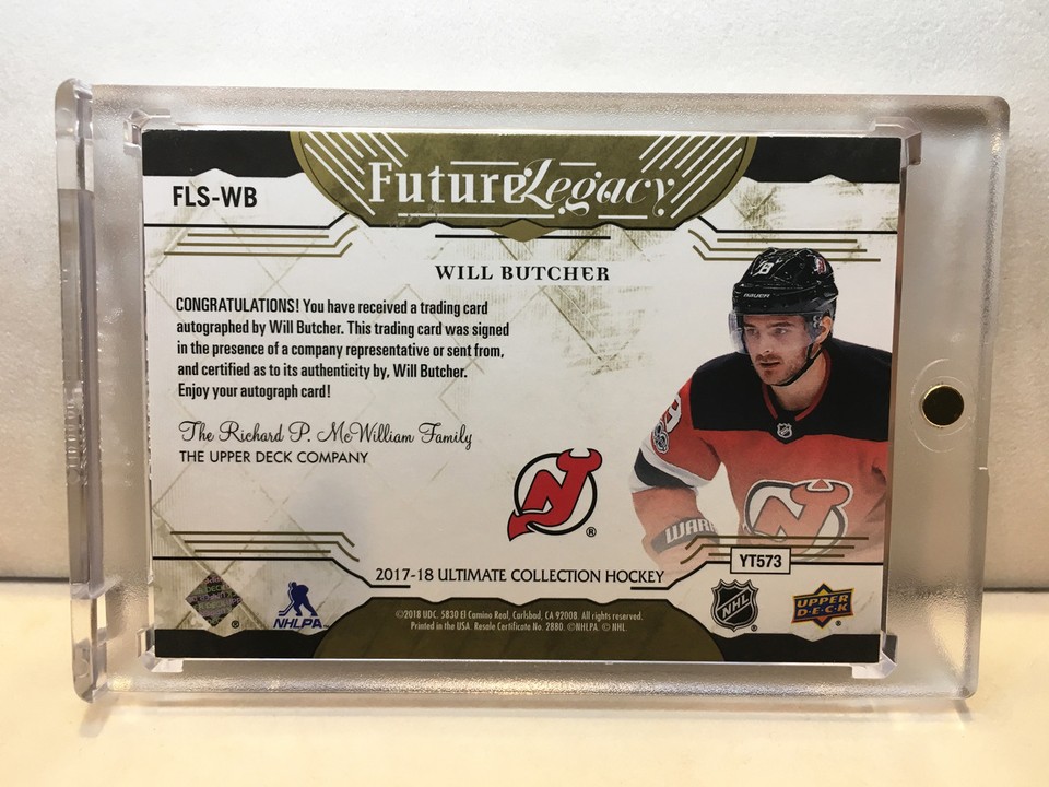 WILL BUTCHER Devils 2017-18 Ultimate Collection FUTURE LEGACY AUTOGRAPH ...