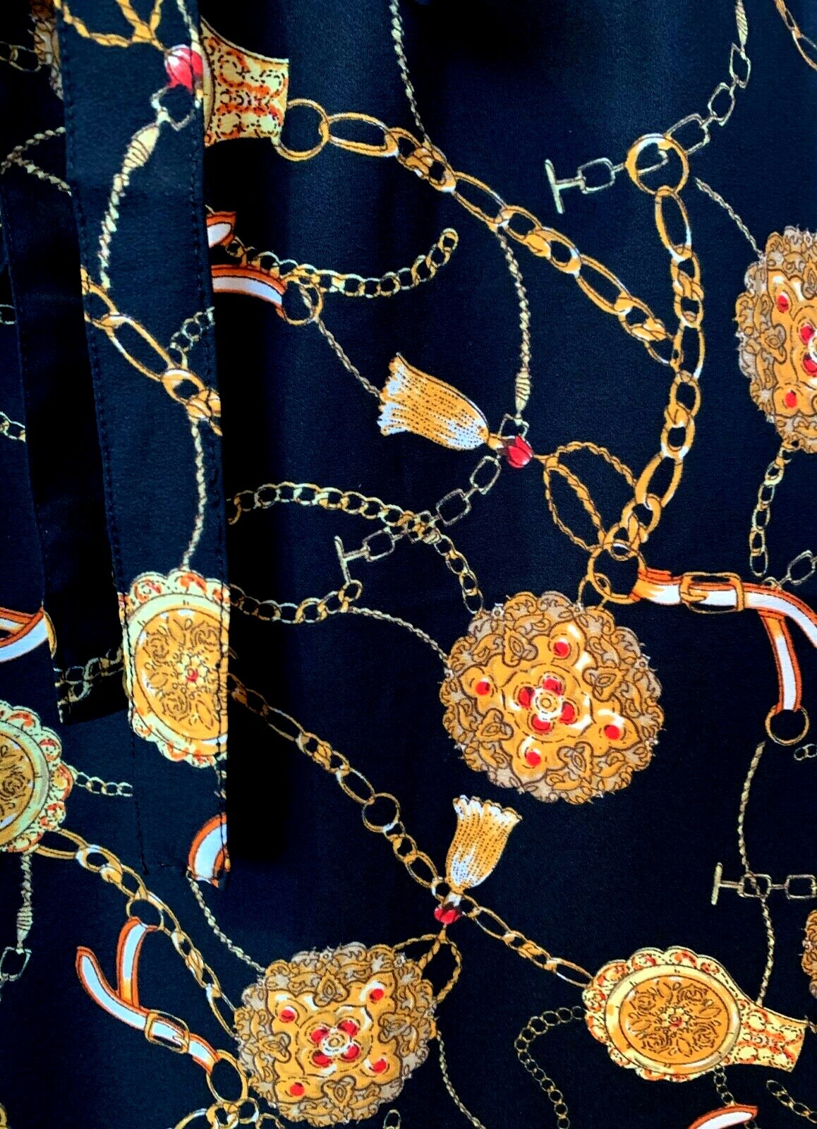 Black Chain Print Tie Waist Tunic Dress or Long Top SIZE 8 – 20 | eBay UK