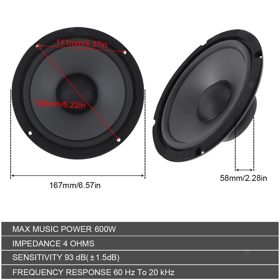 Car Speaker Vehicle Speaker Compact Round Speakers 6.5" High ...