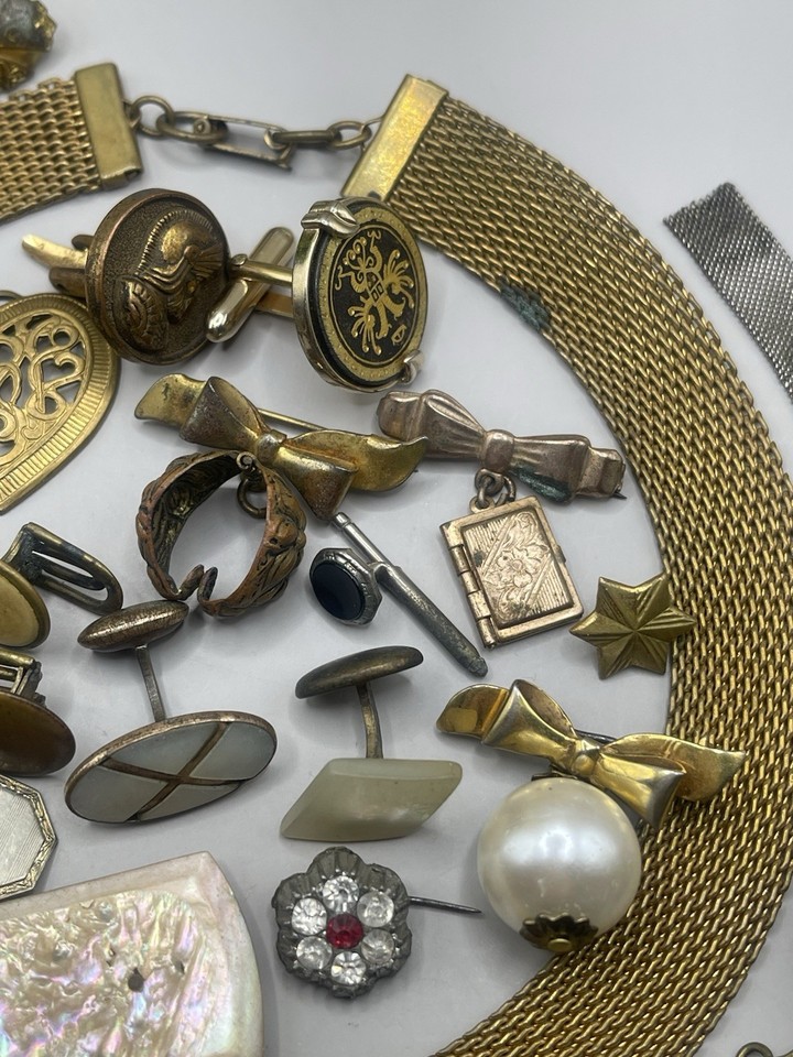 Vintage Junk Jewelry Bits And Pieces Scrap Crafting LOT | eBay