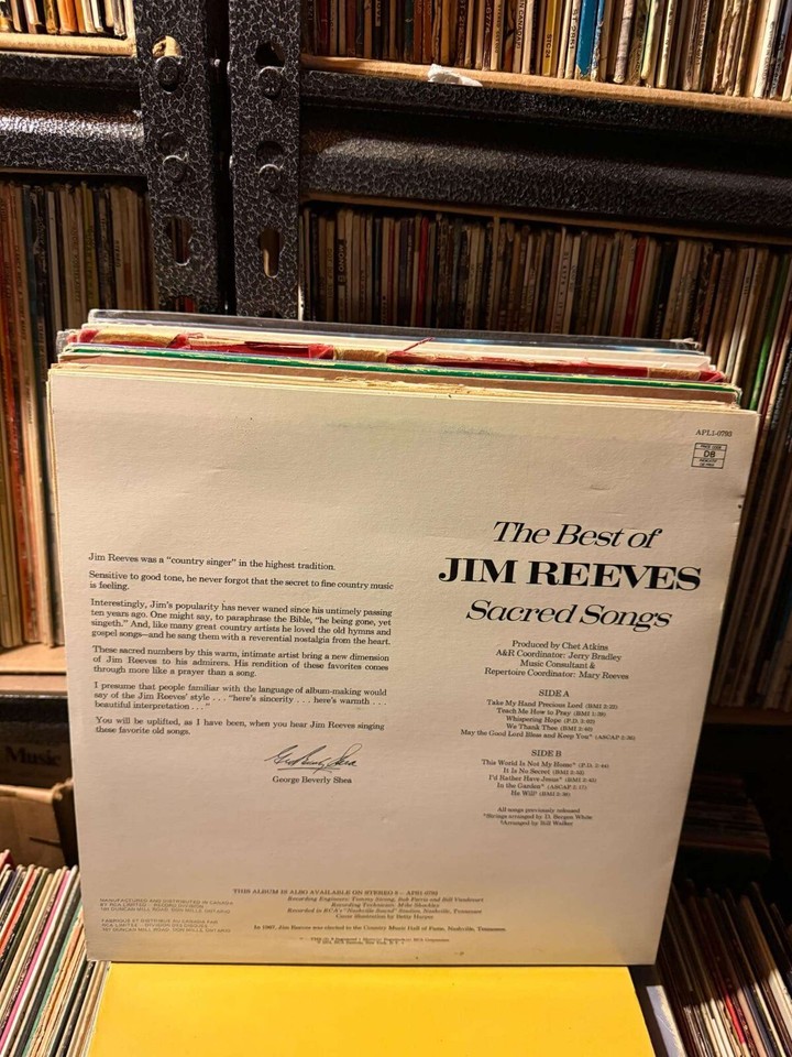 Jim Reeves – The Best Of Jim Reeves Sacred Songs Vintage 33rpm VG+ AB67 ...