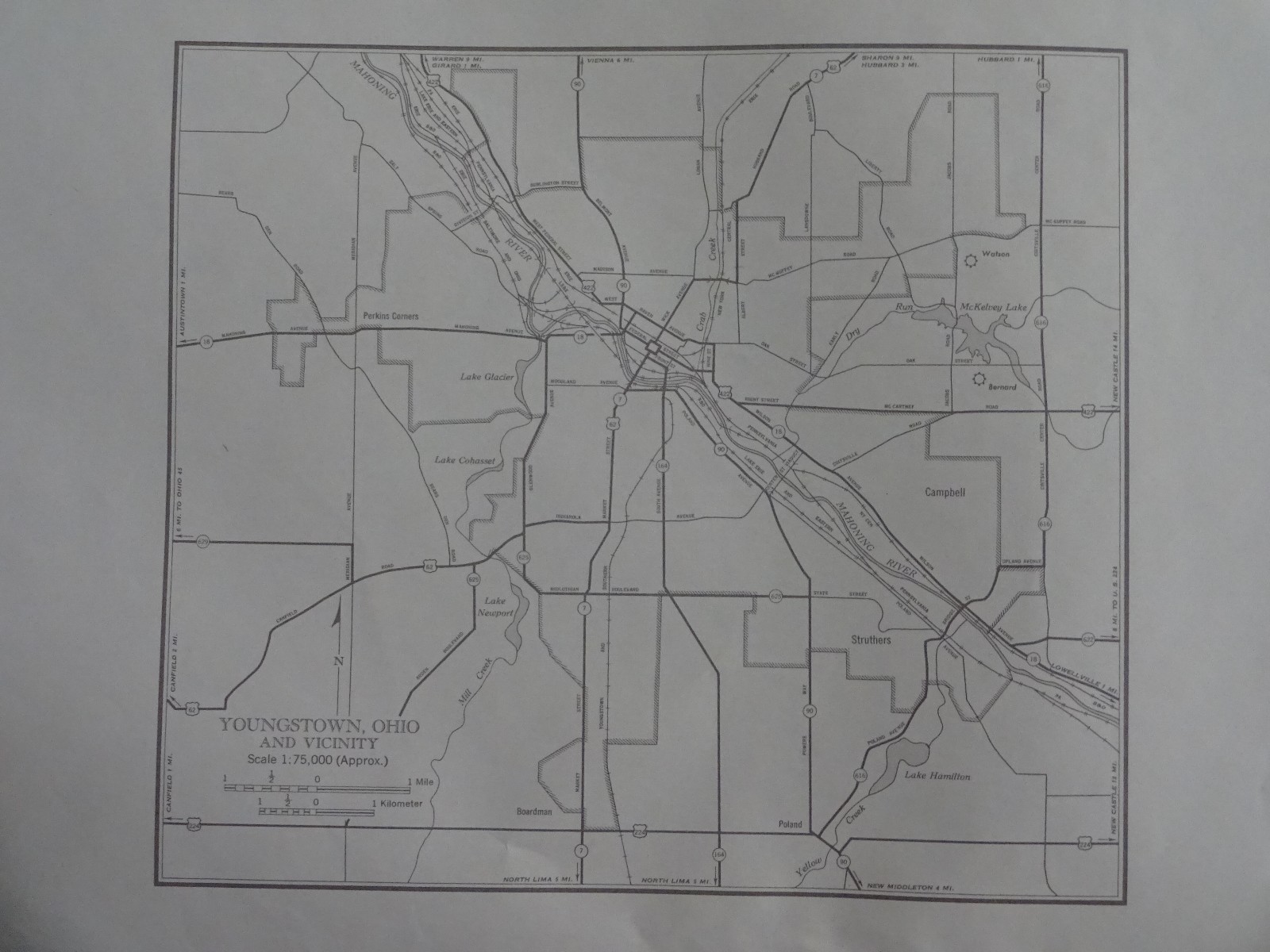 1950 - ANTIQUE Map of Cleveland & Akron, Ohio - Topographic - US Army ...